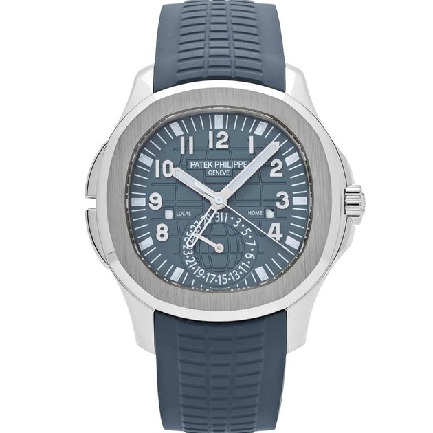 Patek Philippe Aquanaut White Gold Travel Time Baby Blue Dial 5164G-00