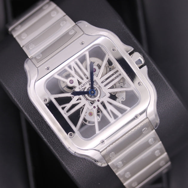 Buy Cartier Santos 44mm Openworked Dial Watch | WHSA0007