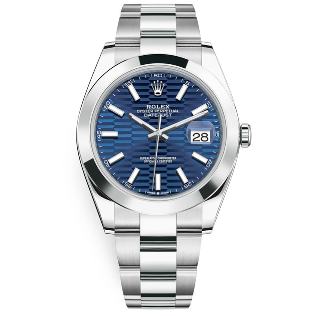Rolex Datejust II Bright Blue Fluted Dial Watch | 126300 | FCT