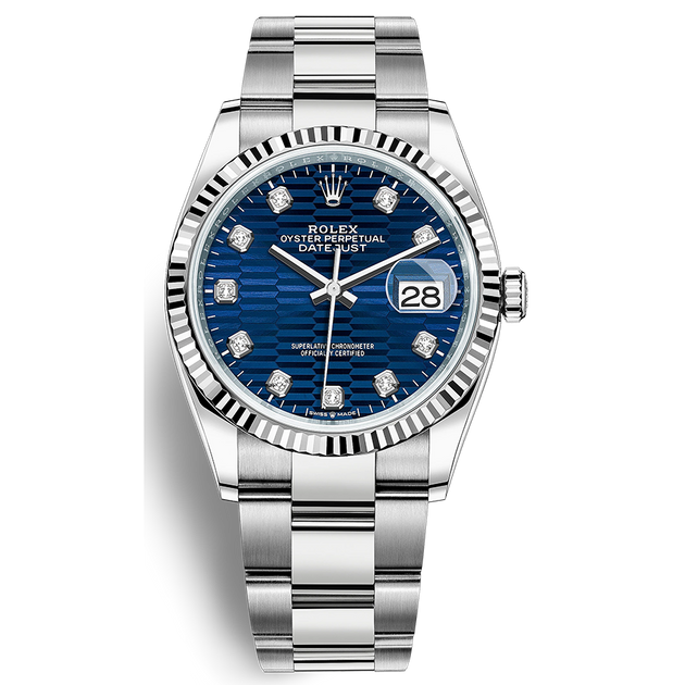 Rolex Datejust II Bright Blue, Fluted Motif Dial Watch | 126234