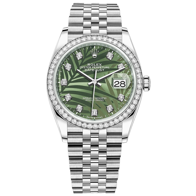 Rolex Datejust Olive Green Palm Motif Dial | 126284RBR | FCT